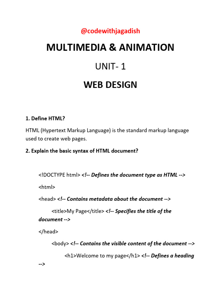HTML and CSS Basics for Web Design | PDF | Html Element | Html