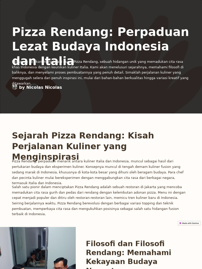 Pizza Rendang Perpaduan Lezat Budaya Indonesia Dan Italia 2 | PDF ...