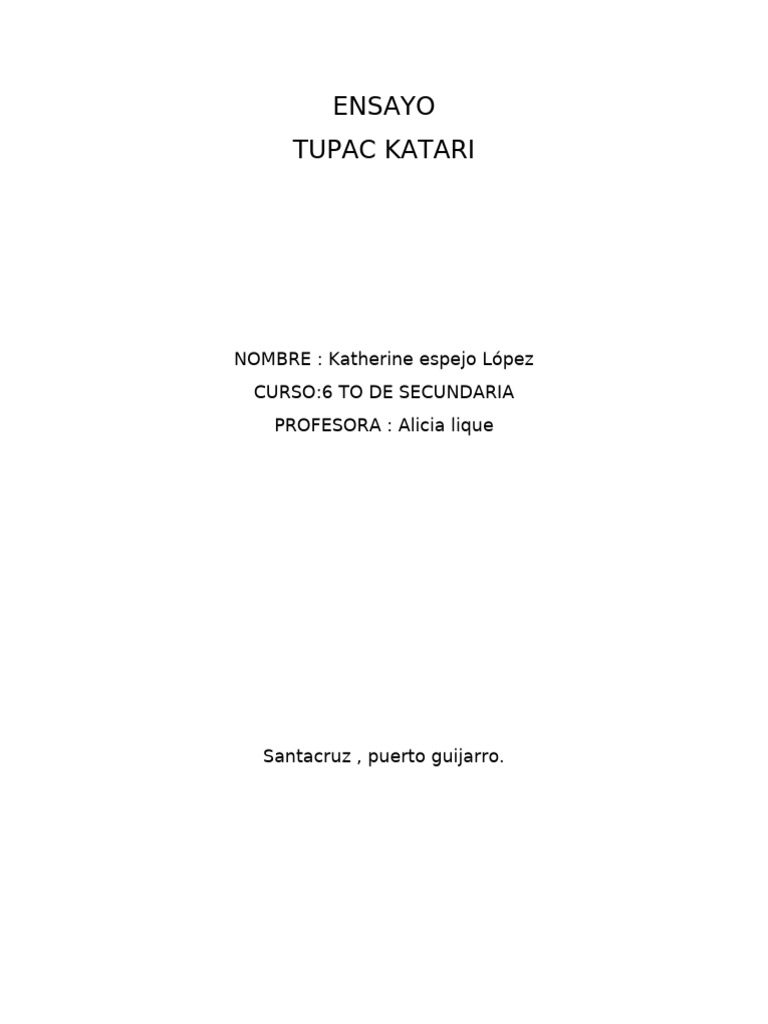 Tupac Katari | PDF | Historia