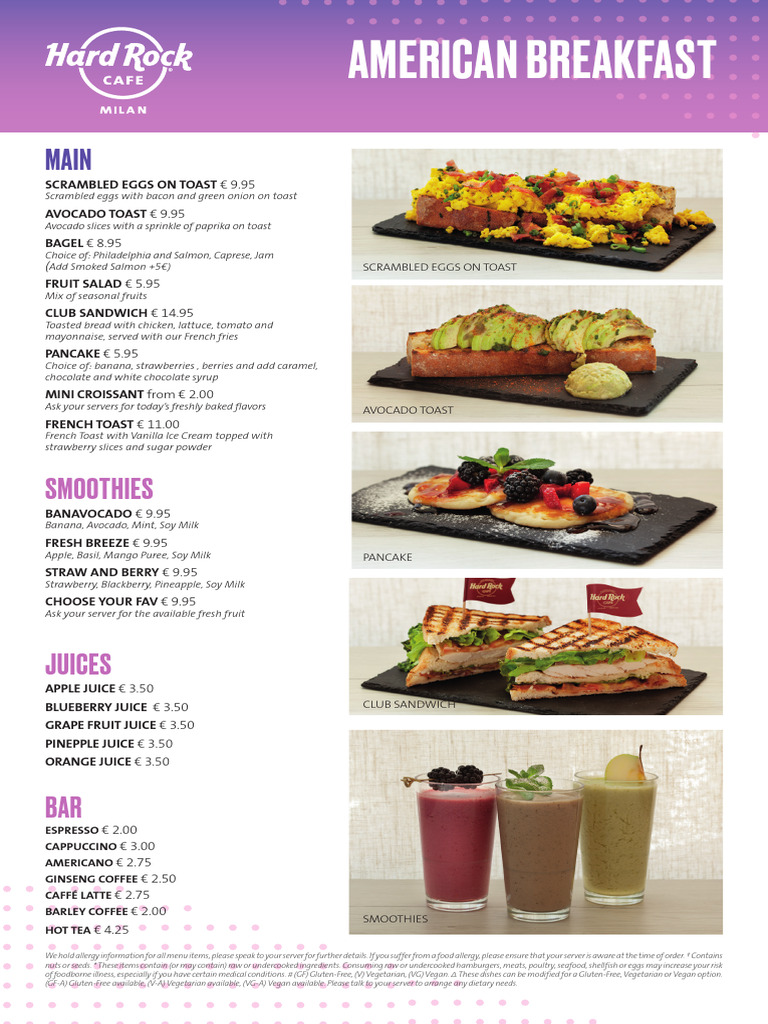 American Breakfast Menu | PDF