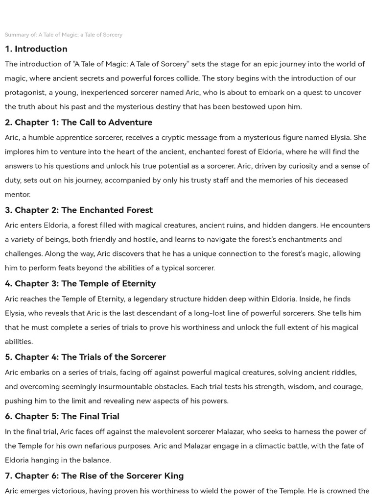 A Tale of Magic - A Tale of Sorcery | PDF