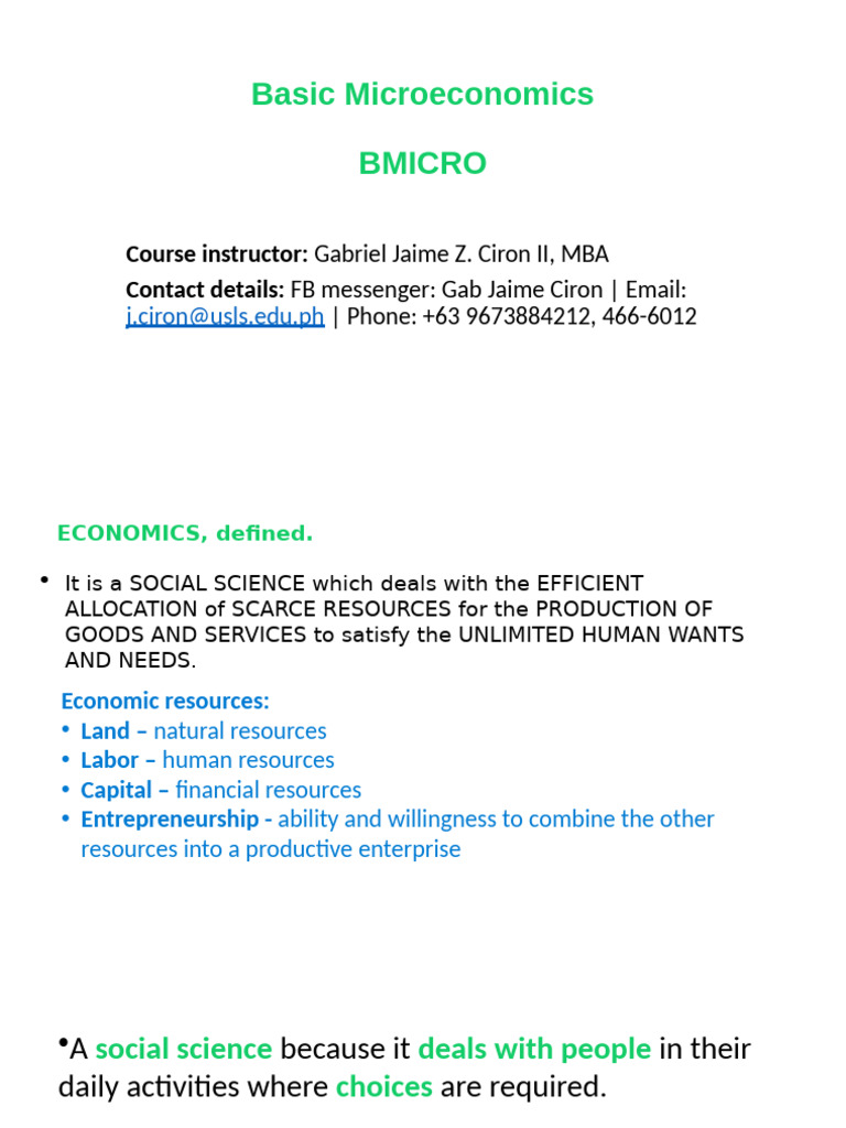 Introduction to Microeconomics Basics | PDF | Economics | Microeconomics
