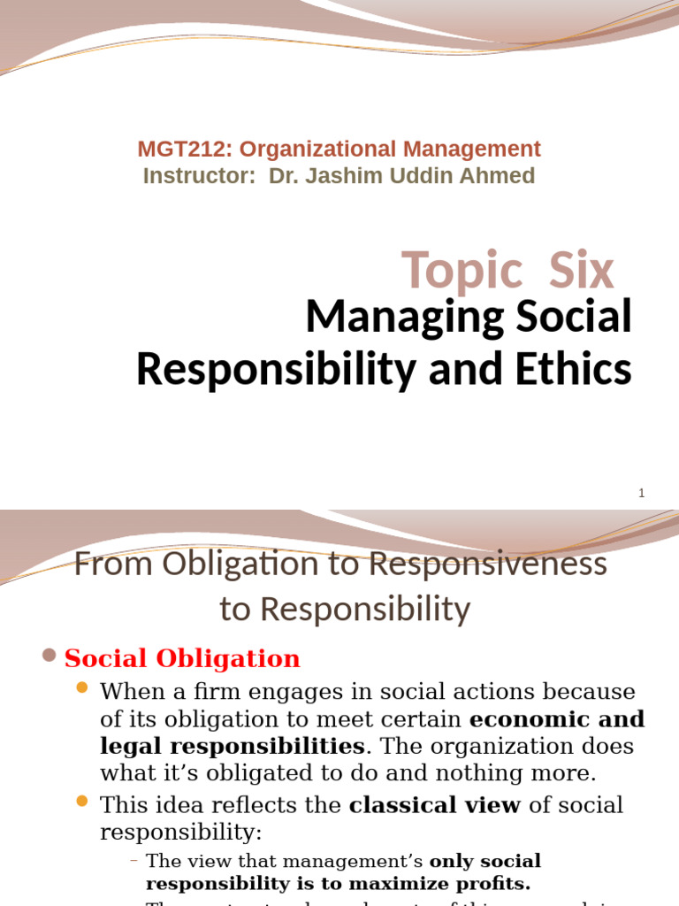 Chapter 6 - Managing Social Responsibility & Ethics | PDF | Behavior ...