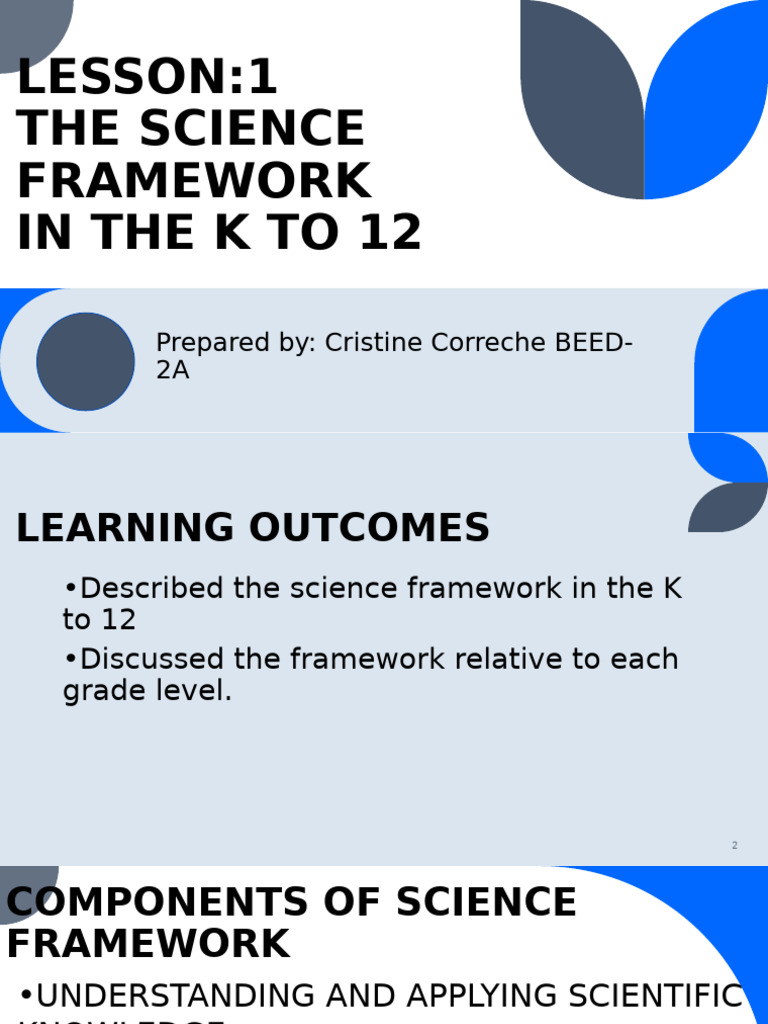 K to 12 Science Framework Overview | PDF | Learning | Science