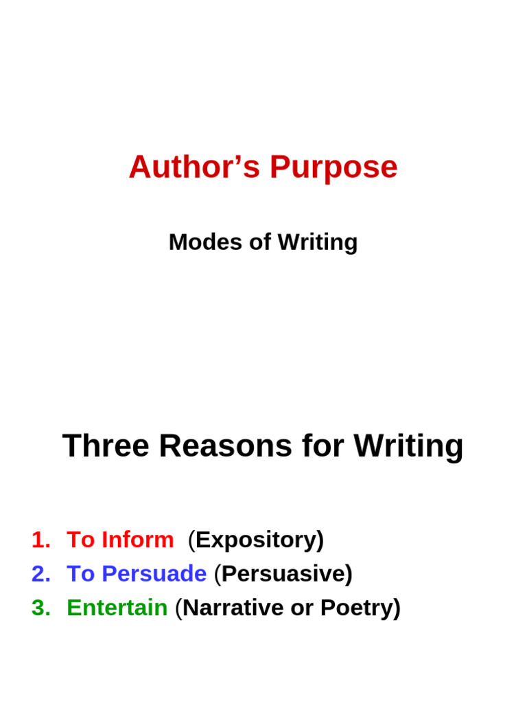 Authors Purpose Lesson | PDF