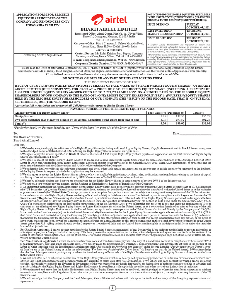 Application Form Equity 01102021 | PDF | Securities (Finance) | Equity ...