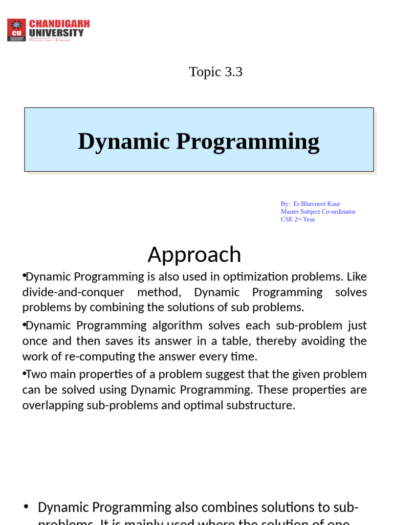 3.3 | PDF | Dynamic Programming | Computer Science