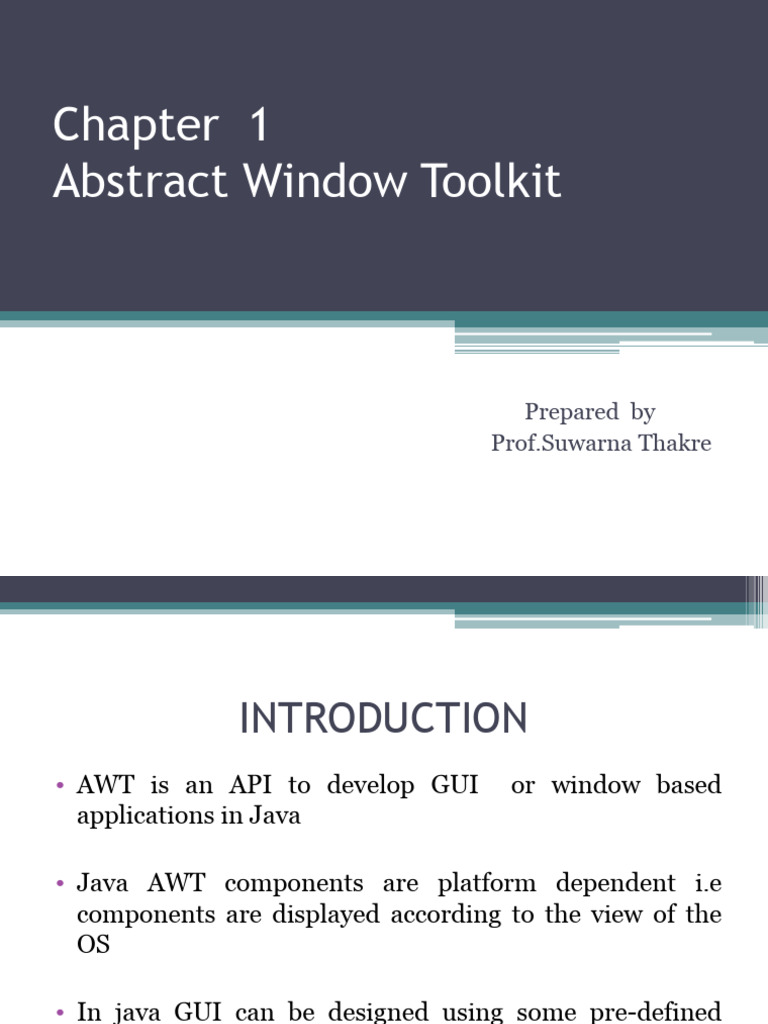 Chapter 1 Awt (Updated) (1) COMPLETE CHAPTER | PDF | Window (Computing) | Constructor (Object ...
