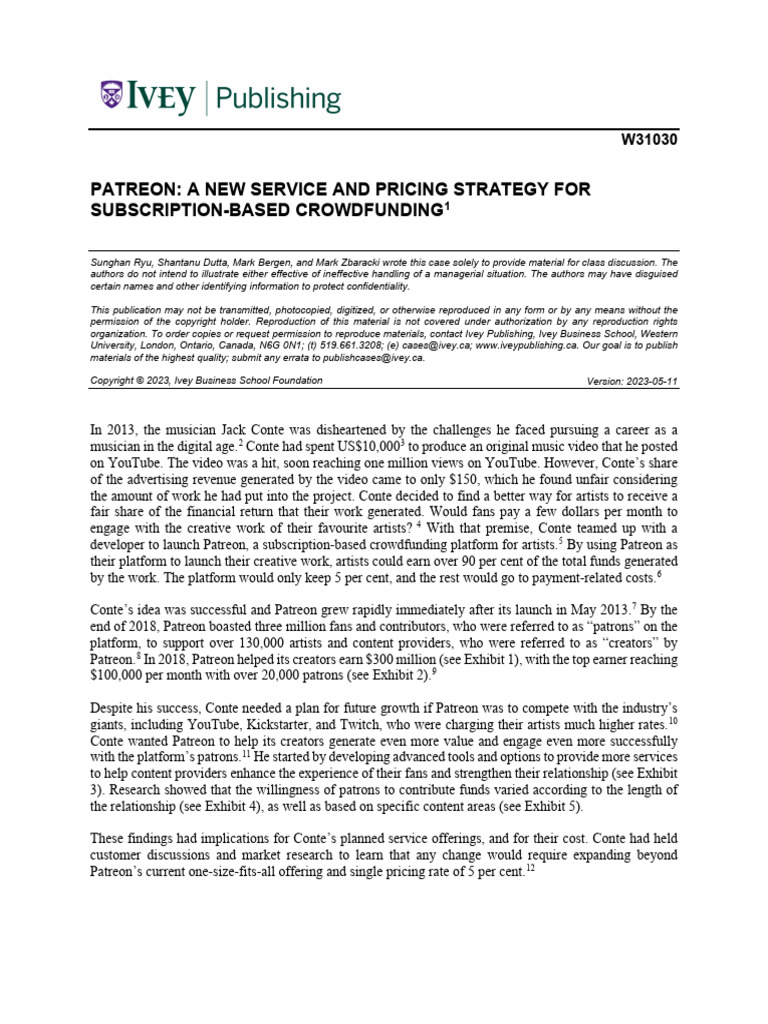 Patreon - A New Service and Pricing Strategy For Subscription Based ...