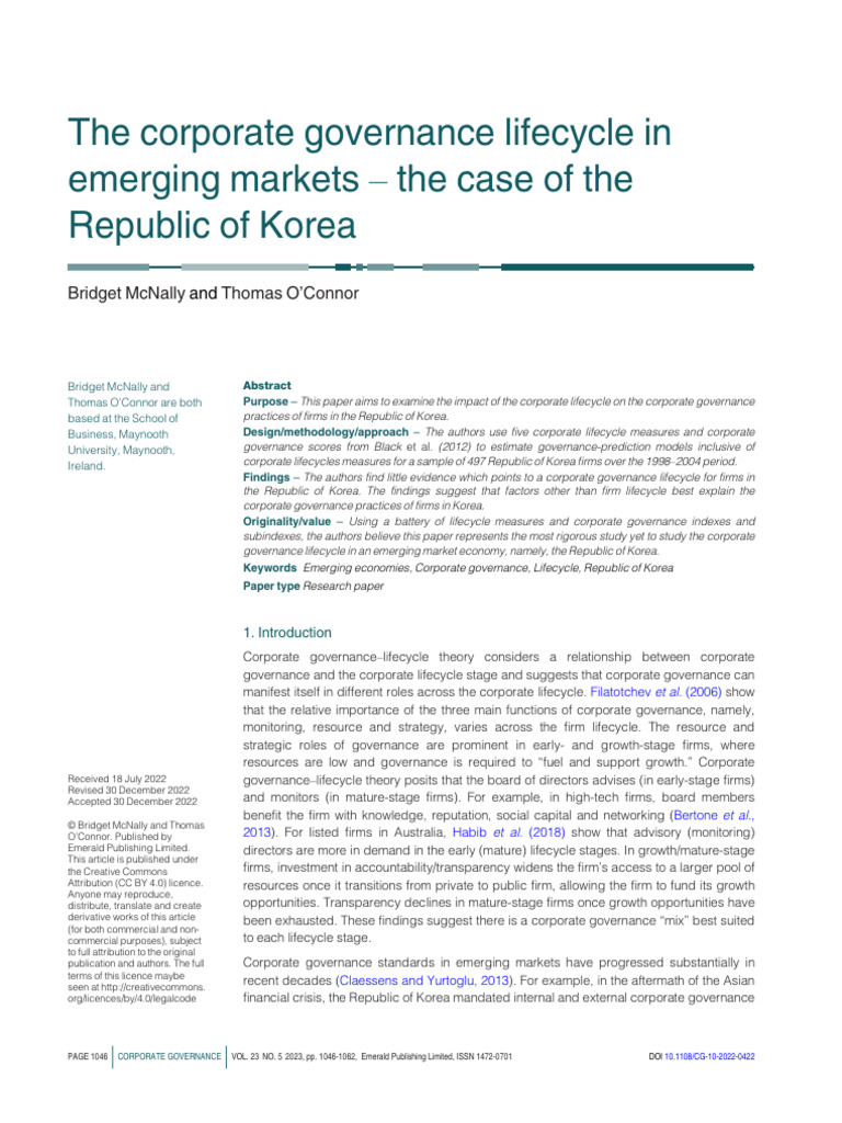 Corp. Governance Life Cycle | PDF | Governance | Life Cycle Assessment
