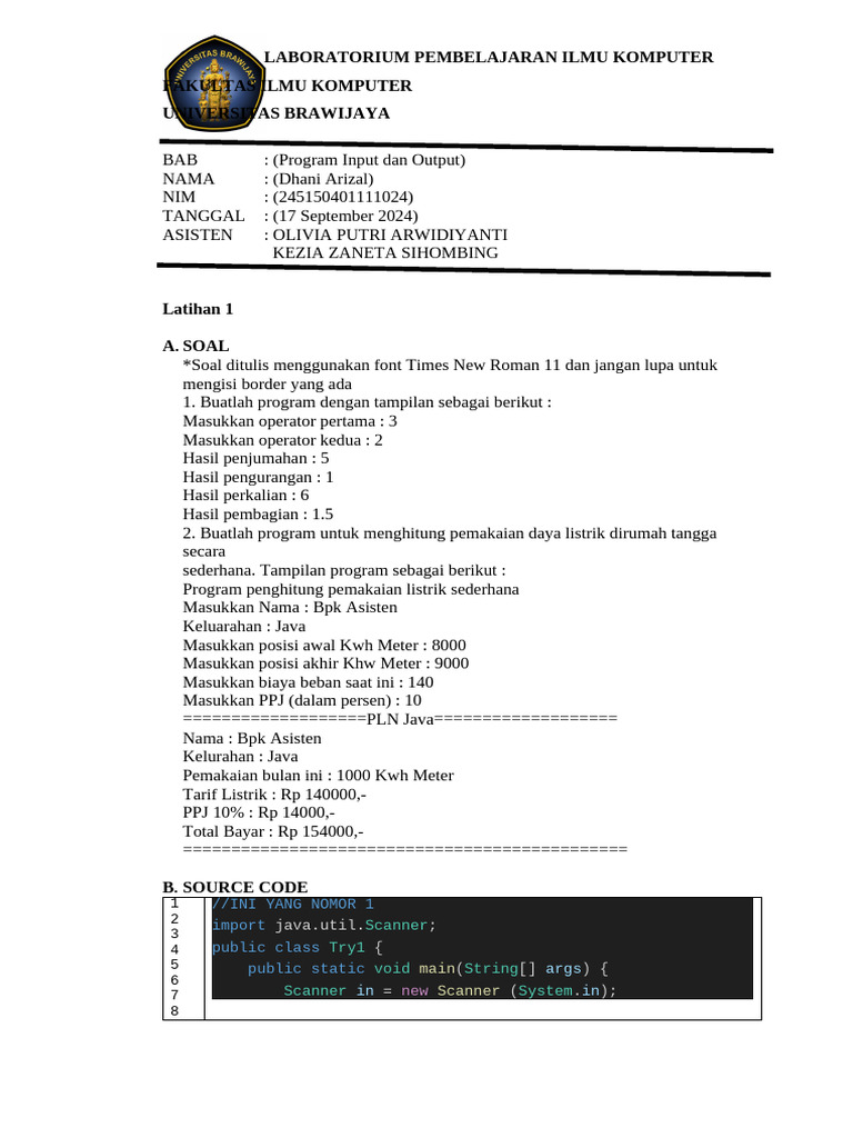 Laporan Praktikum Pemrograman Dasar | PDF | Komputer