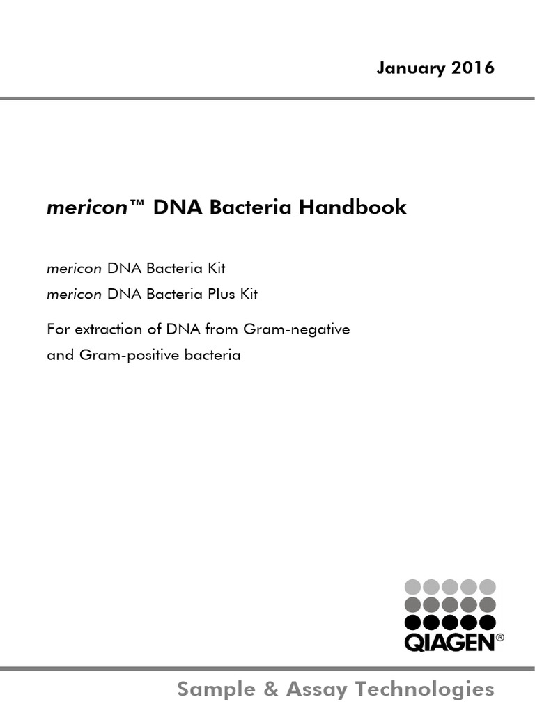 Qiagen Mericon DNA Bacteria | PDF | Polymerase Chain Reaction | Qiagen