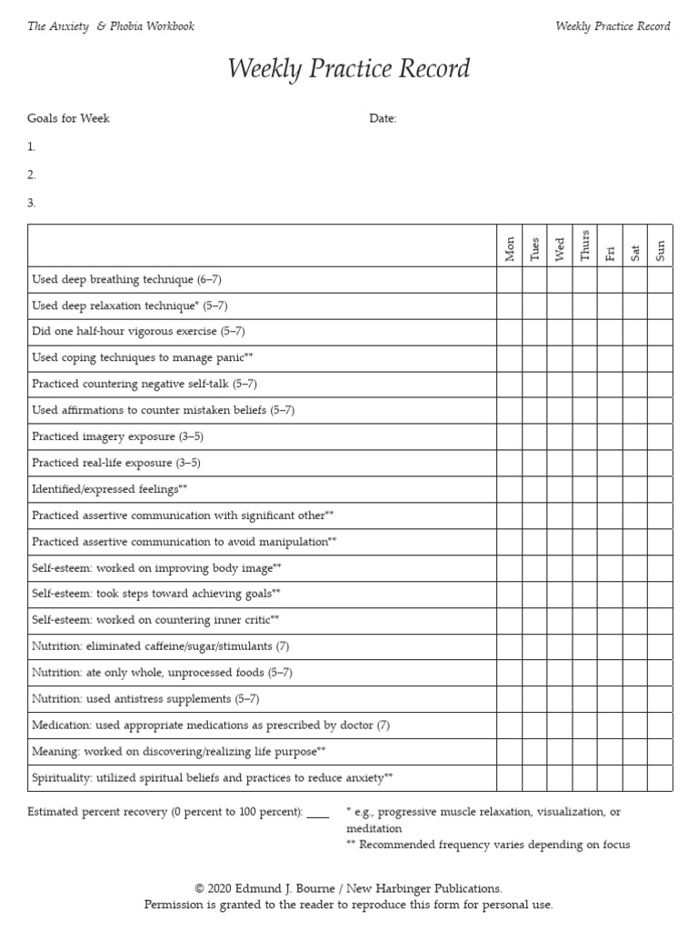 AnxietyandPhobiaWorkbook Worksheets | PDF | Anxiety | Panic Attack