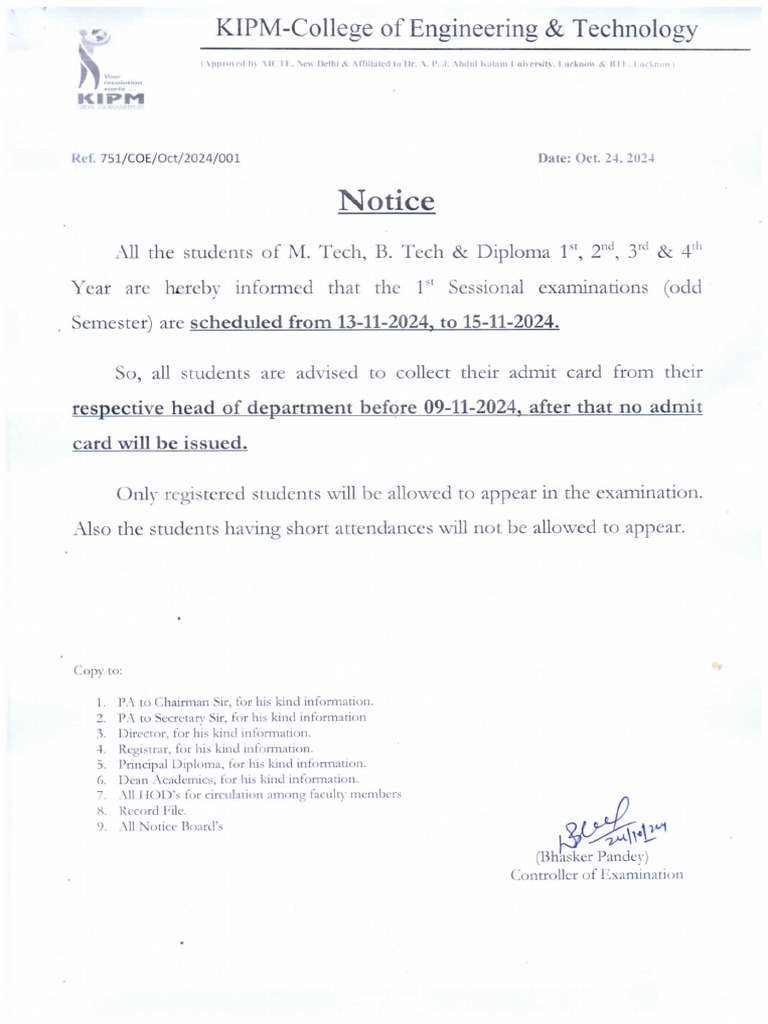 1st Sessional Notices | PDF