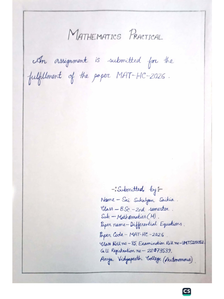 Mathematics Practical-1 | PDF