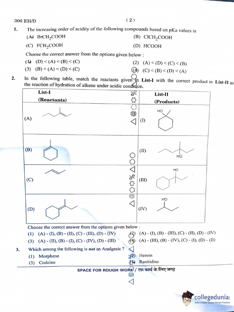 CUET Chemistry Question Paper 2024 | PDF