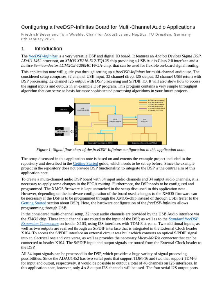 Application Note Multi Channel DSP freeDSP Infinitas | PDF | Digital ...