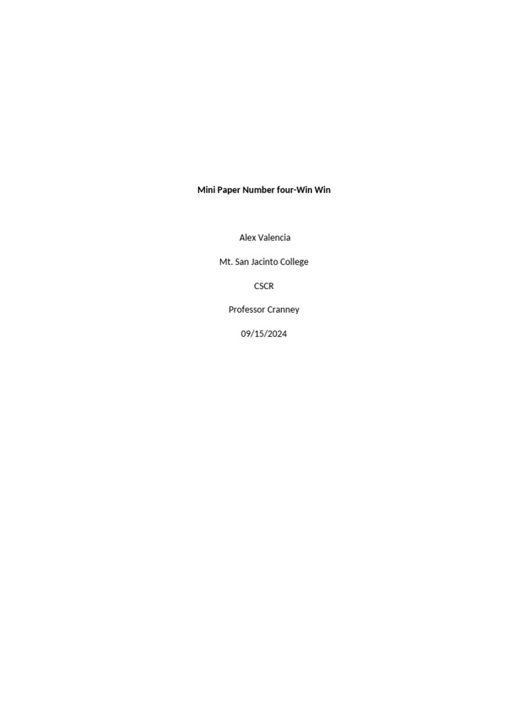 Win Win Agreement | PDF