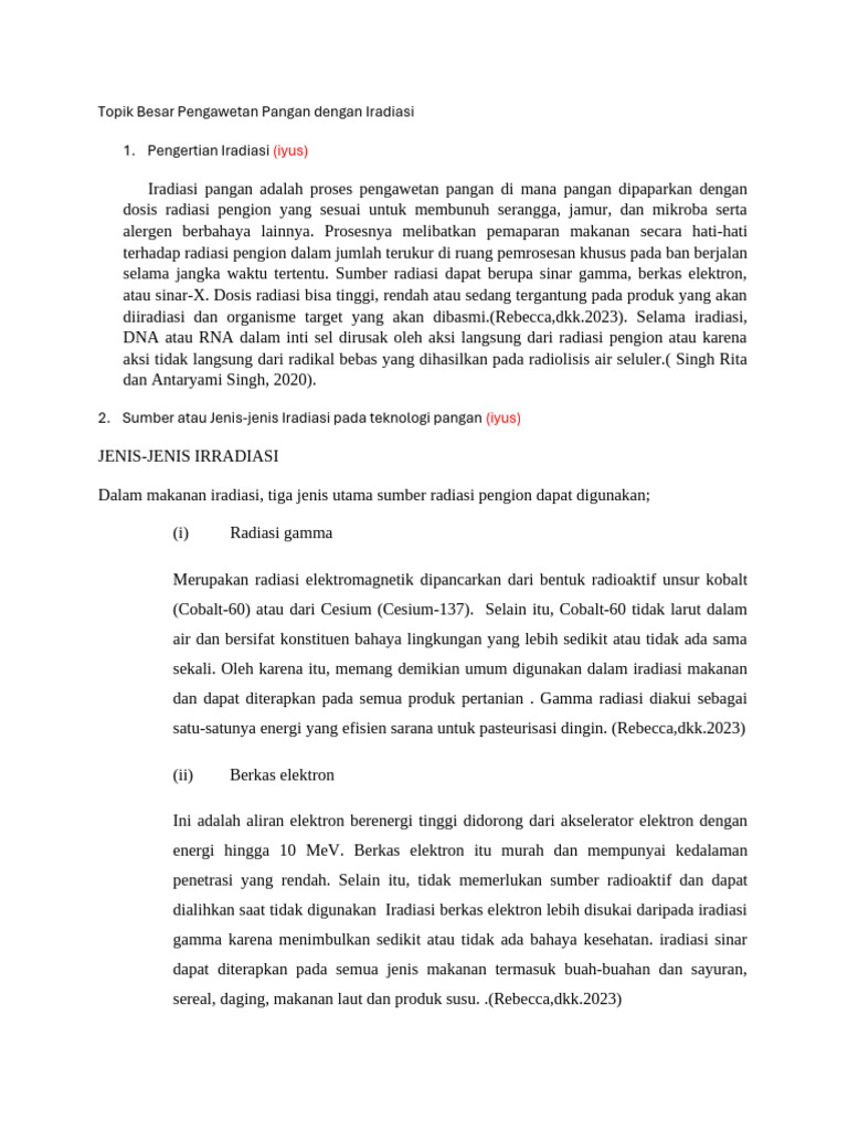 Manfaat dan Proses Iradiasi Pangan | PDF