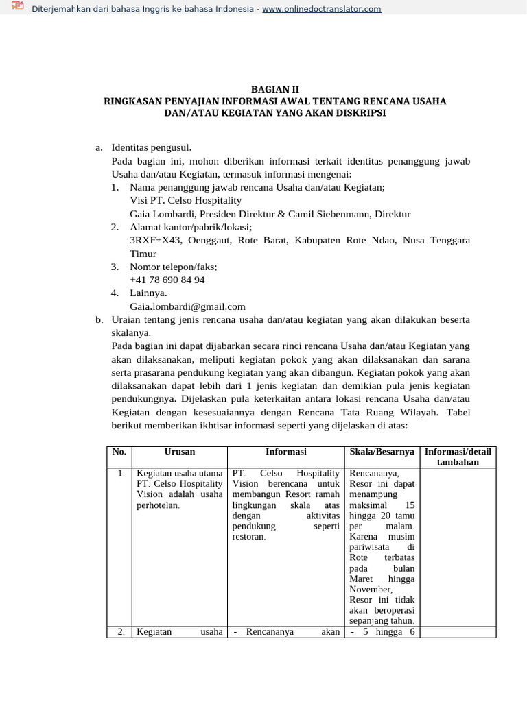 Form Penyajian Informasi Awal Untuk Penapisan - IND Ver | PDF