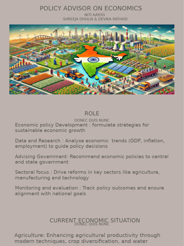 Policy Advisor On Economics | PDF | Infrastructure | Agriculture