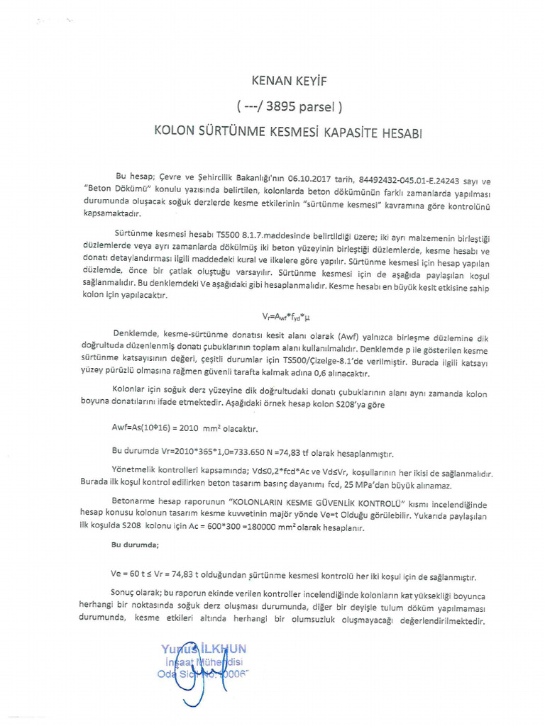 Column Friction Shear Calculations | PDF