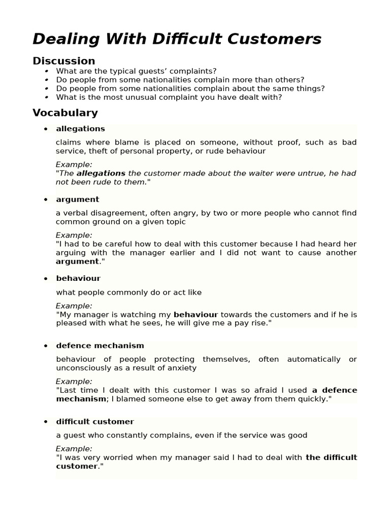Strategies for Handling Difficult Customers | PDF | Anger | Conversation