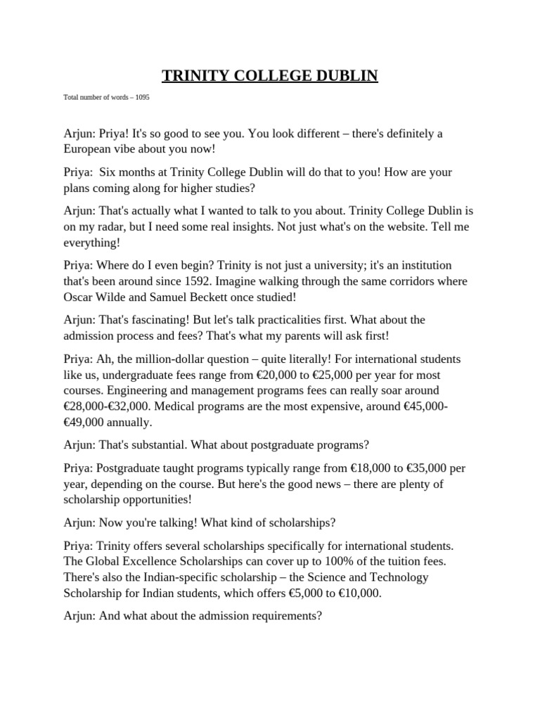 Trinity College Dublin | PDF | Cost Of Living | Postgraduate Education