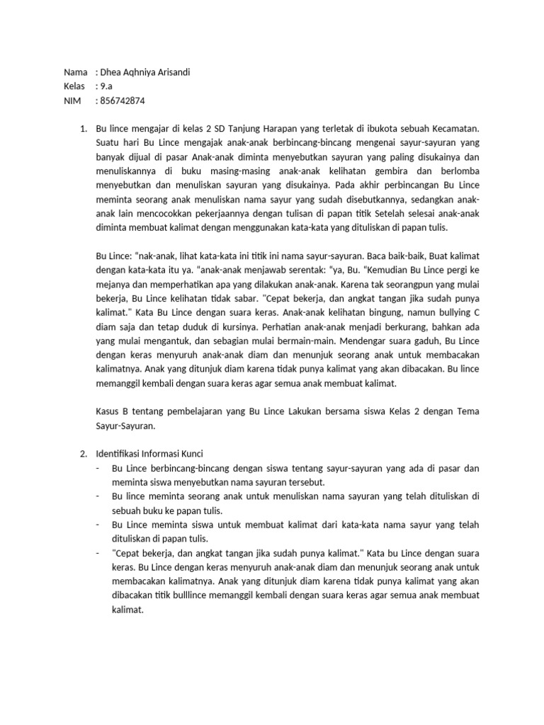 Tugas Analisis TAP Dhea | PDF | Seni & Disiplin Bahasa