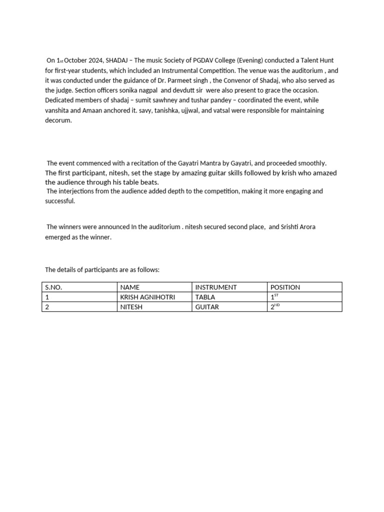 Report Instrumental | PDF