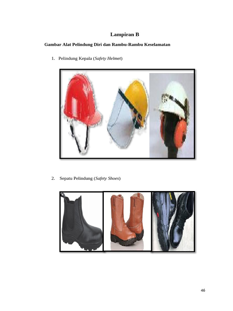Lampiran B. Gambar APD Dan Rambu-Rambu K3 | PDF