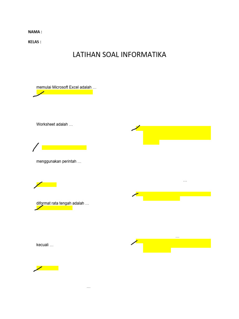Latihan Soal Tik Xi | PDF
