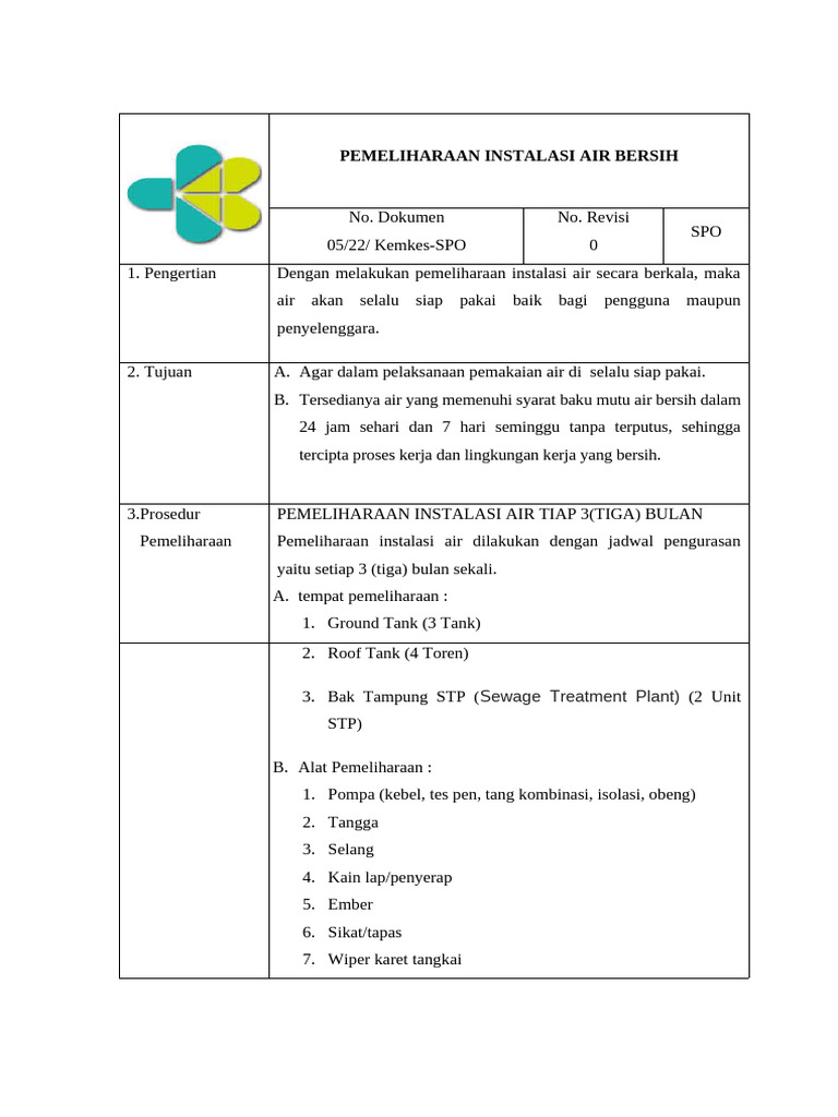 Pemeliharaan Instalasi Air Bersih | PDF | Griya & Taman | Sains & Matematika