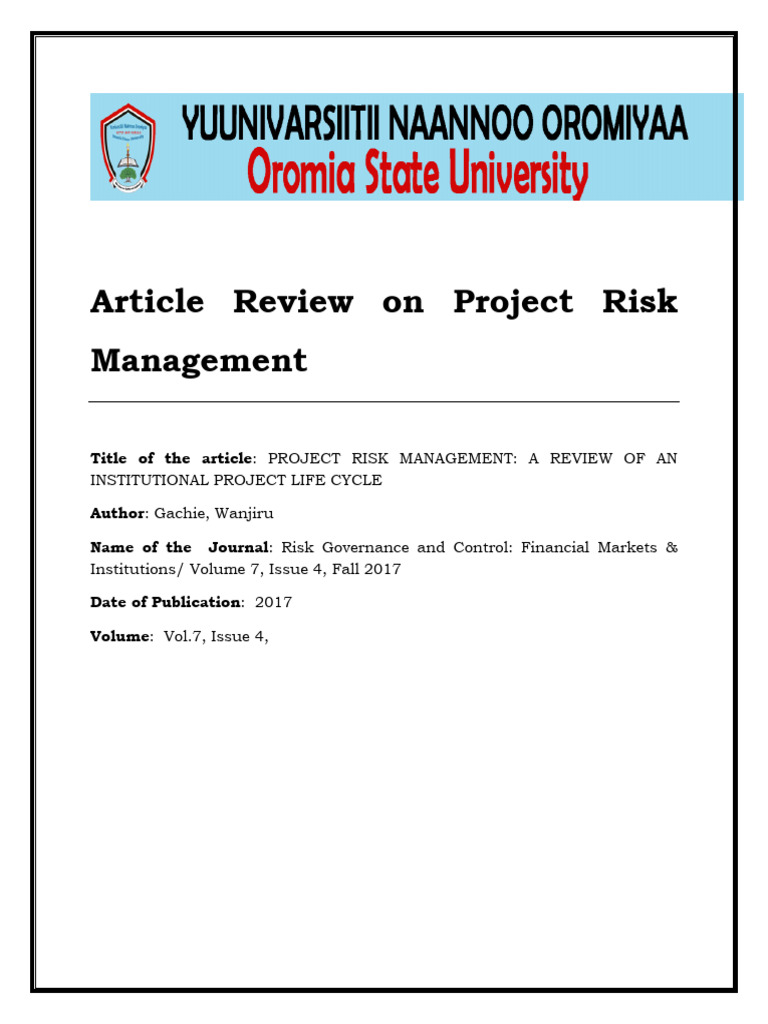 Institutional Risk Management Review | PDF | Risk | Risk Management