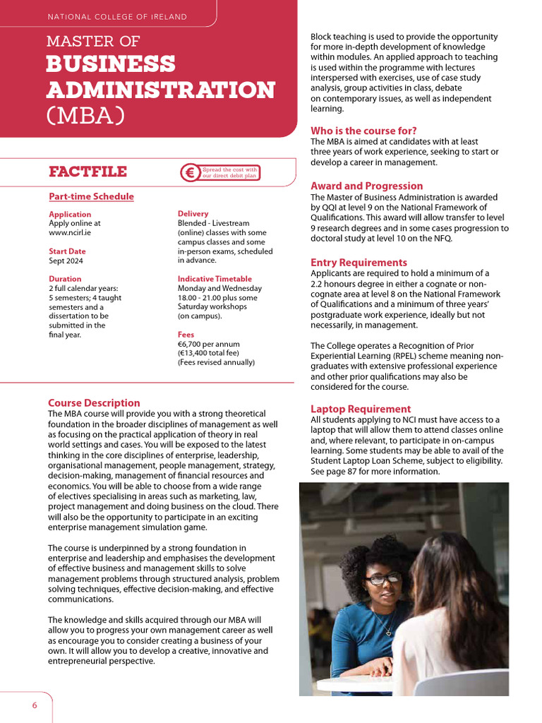 MBA Brochure 24-25 | PDF | Academic Degree | Master Of Business ...