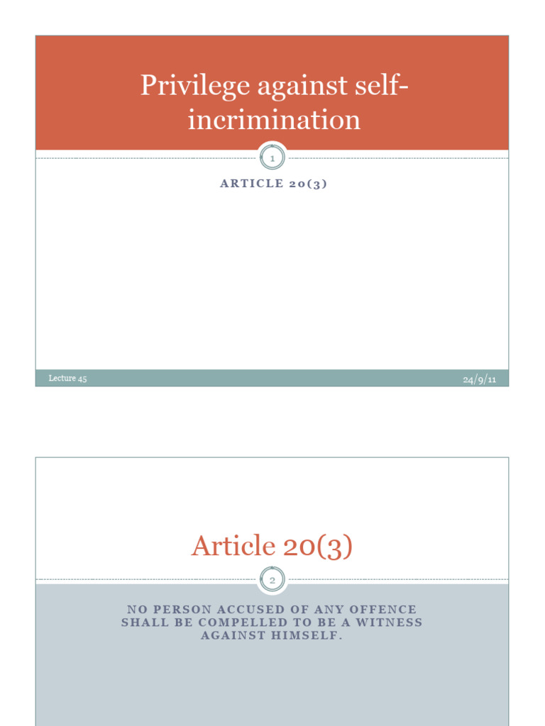 Lecture-45 (Privilege Against Self-Incrimination) | PDF | Fifth ...