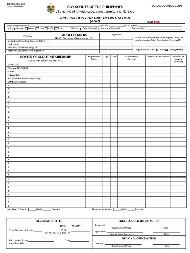 2023-AUR_Form_Docs-NEW | PDF | Scouting | Youth Movements