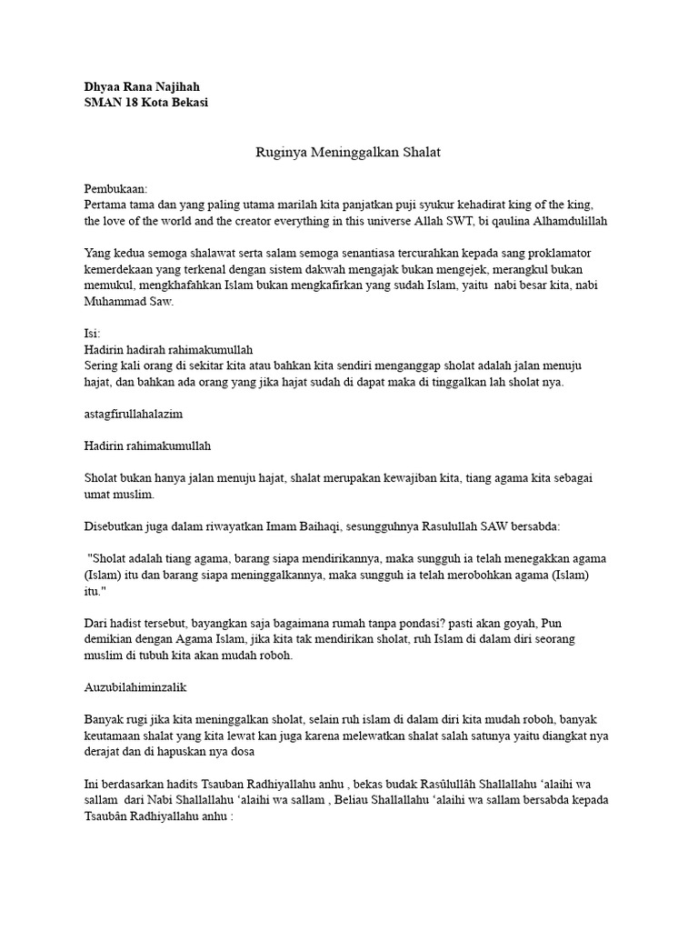 Teks Da'i Singkat | PDF | Agama & Spiritualitas