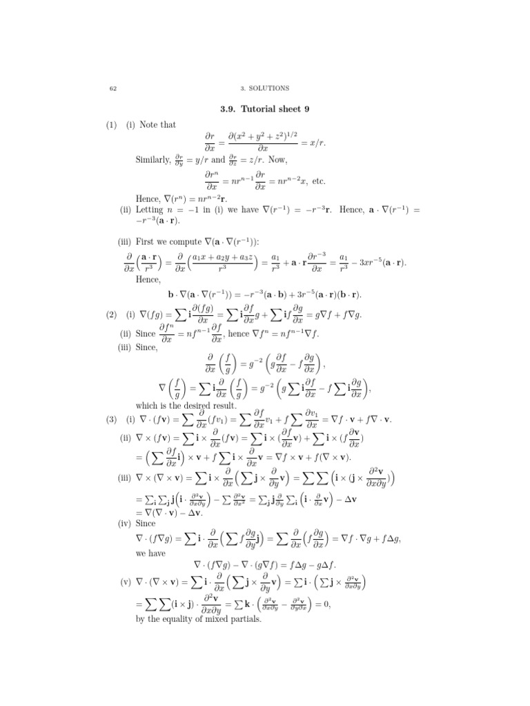 Tutorial-9 Solutions | PDF | Multivariable Calculus | Mathematics Tutorial-9 Solutions | PDF | Multivariable Calculus | Mathematics