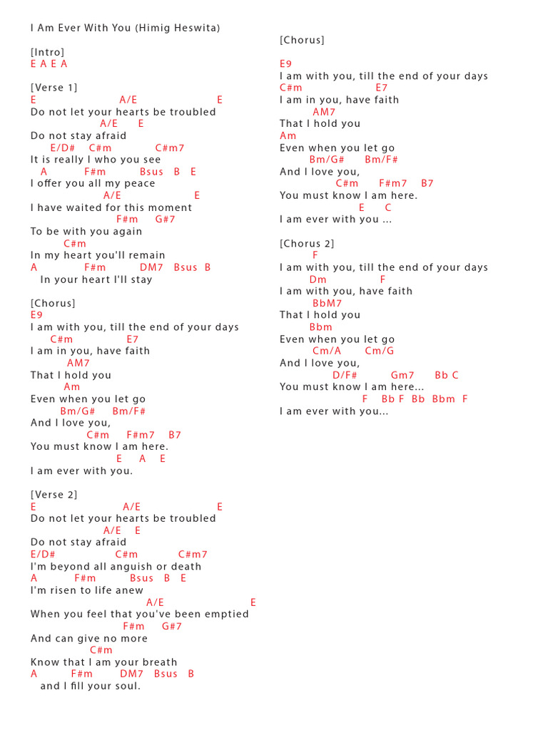 I Am Ever With You Chords and Lyrics | PDF