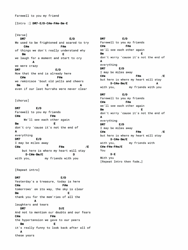 Ferwell To You My Friend | PDF