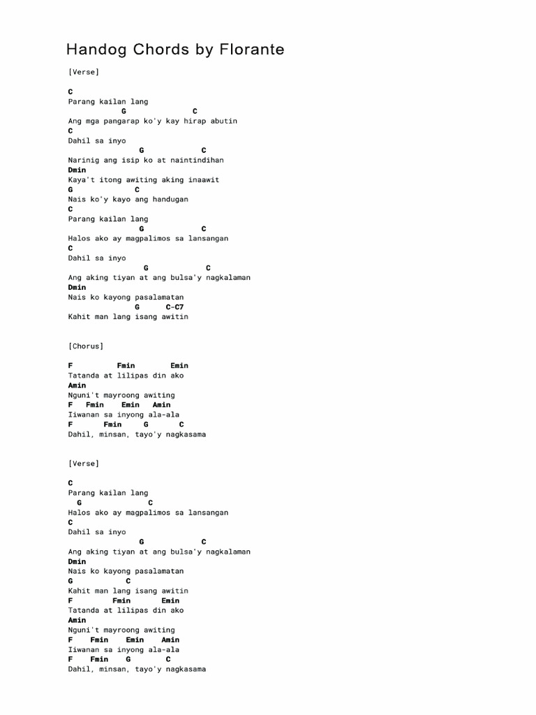 Handog Chords by Florante | PDF