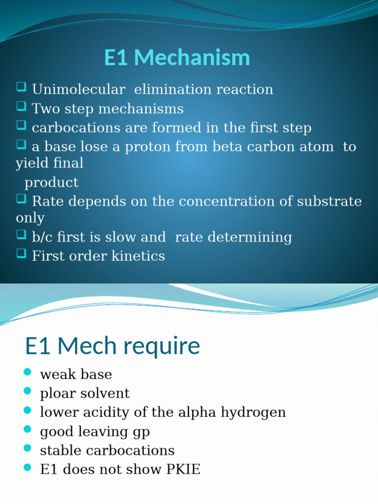 E1 Mechanism | PDF | Organic Chemistry | Chemistry