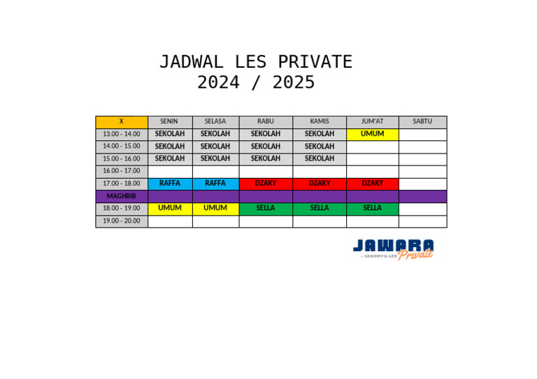 Jadwal 2425 Juli 2024 | PDF