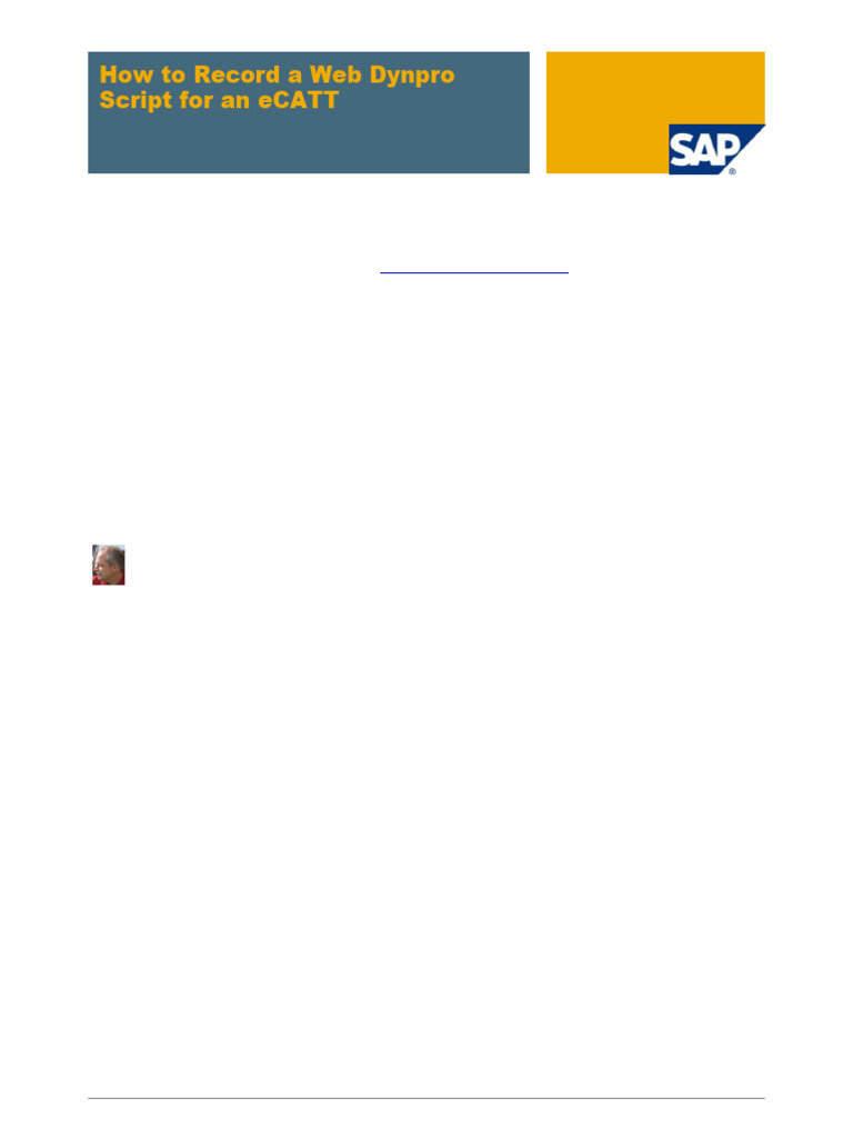 How To Record A Web Dynpro Script For An ECATT | PDF | Parameter (Computer Programming) | System ...