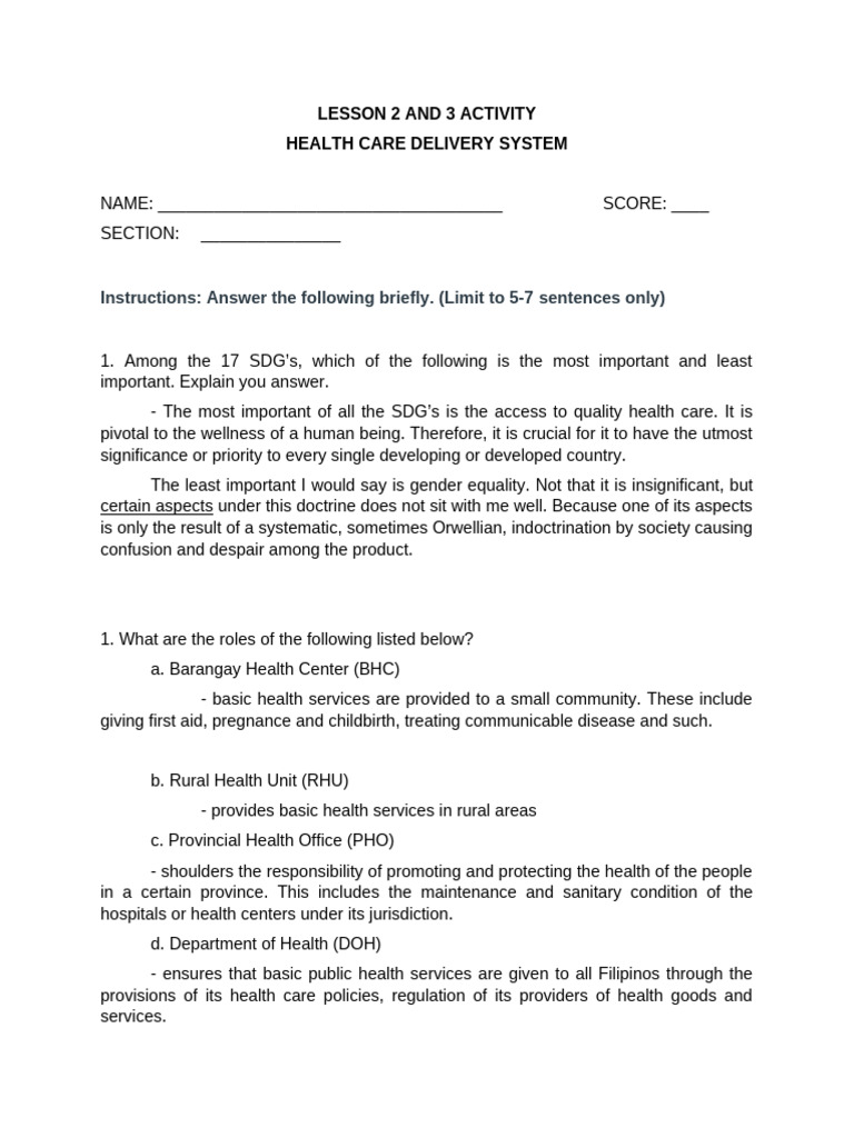 HIS ACTIVITY Week 2 and 3 | PDF | Medicine | Neurology