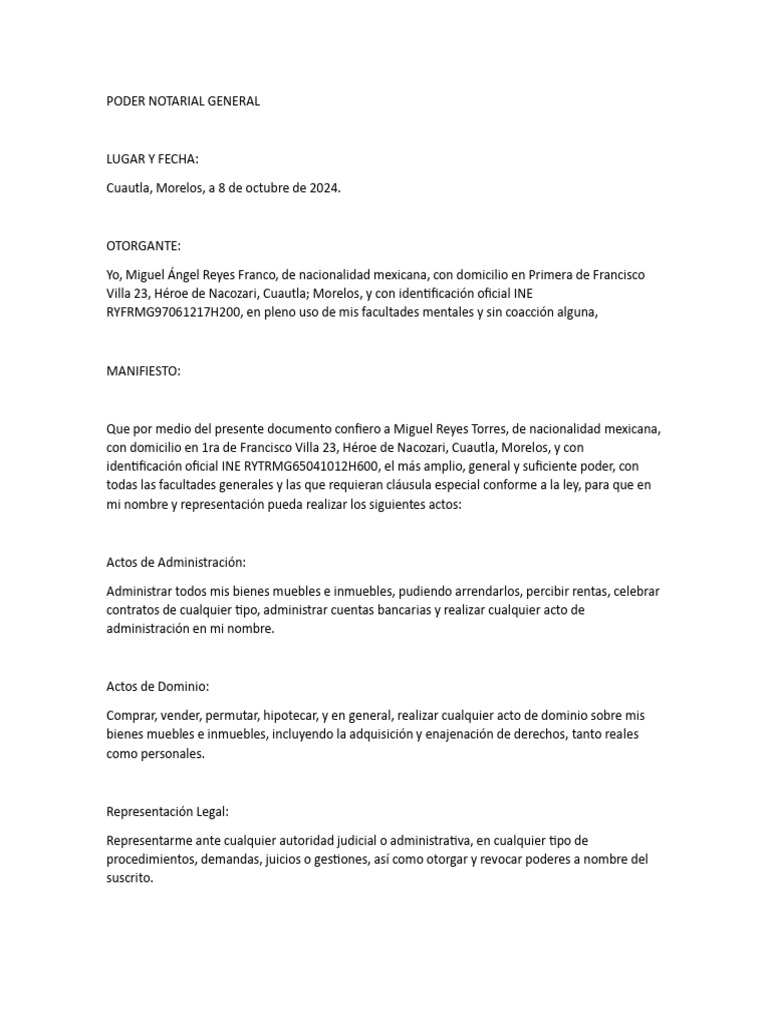 PODER NOTARIAL GENERAL - Signed | PDF