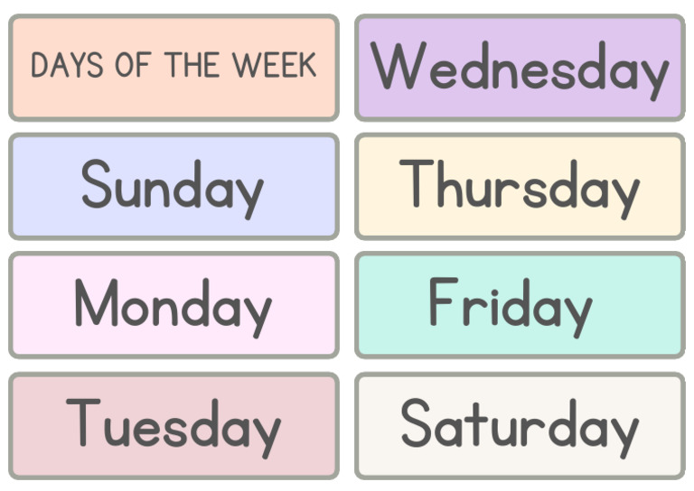 Days of the Week Explained | PDF