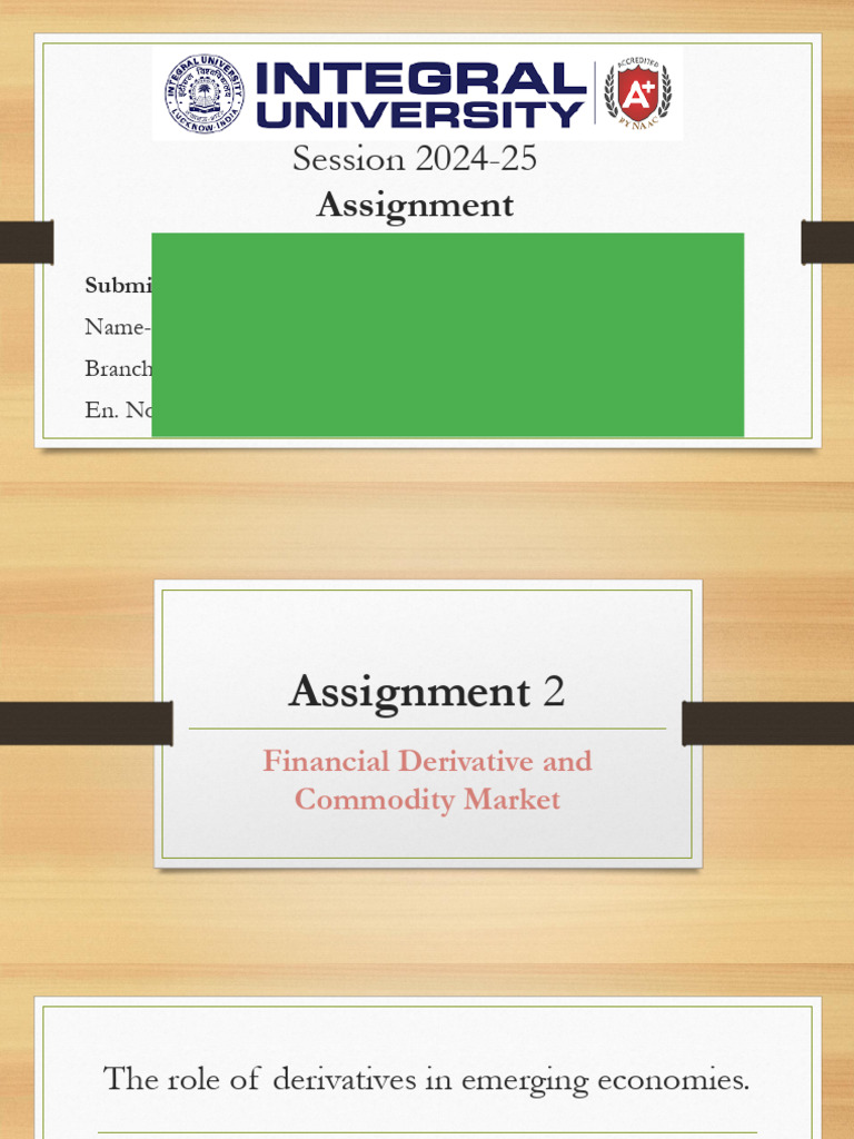 Derivatives Assignment | PDF | Derivative (Finance) | Financial Risk
