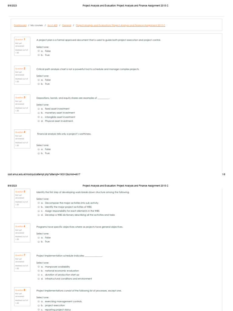 Project Analysis and Evaluation - Project Analysis and Finance Assignment 2015 C | PDF | Risk ...